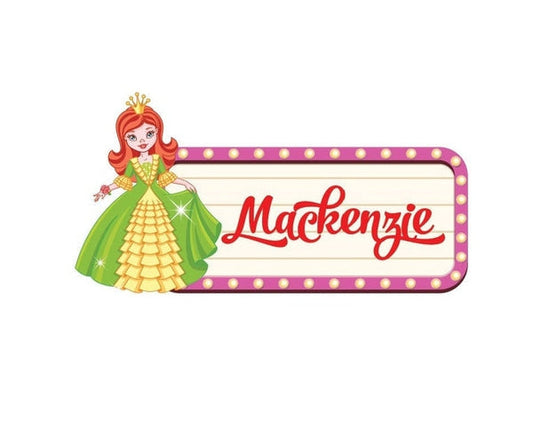 Custom Princess Name Girl Text sign bumper sticker decal