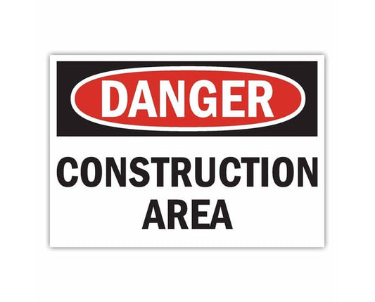 Danger Construction Area Warning Caution sign banner high grade vinyl